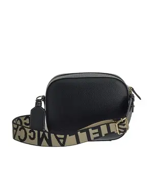 Stella McCartney Logo Perforated Crossbody Bag - Black