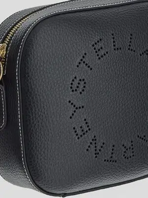 Stella McCartney Logo Perforated Crossbody Bag - Black