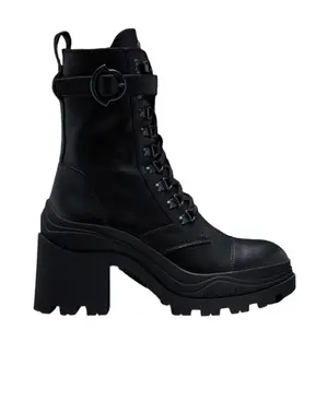 Moncler Envile" Buckled Lace-up Combat Boots