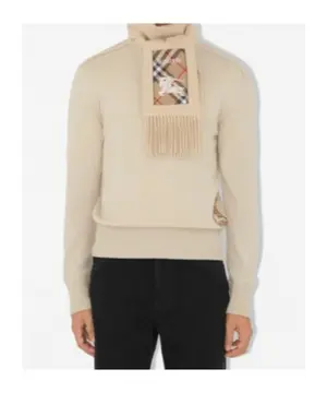 Burberry Check Label Fringed-edge Scarf - Nutmeg