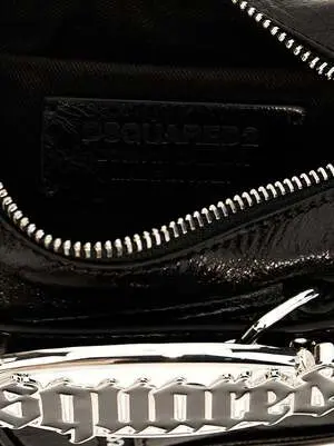 Dsquared2 Gothic Logo Plaque Belted Shoulder Bag - Black