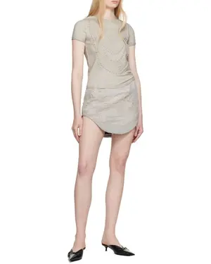DIESEL® Distressed Denim Mini Skirt - Light Gray