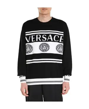 Versace Intarsia-knit Logo Jumper