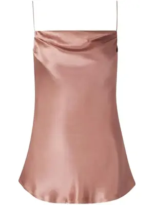 Balmain Cowl Neck Satin Top