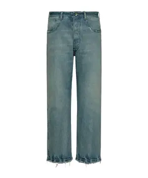 MAISON MARGIELA High-waist Wide-leg Distressed Jeans