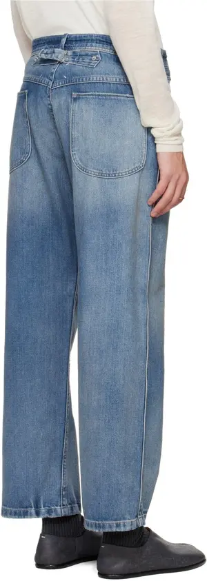 MAISON MARGIELA High-waist Wide-leg Distressed Jeans