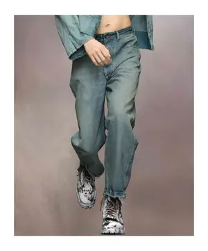 MAISON MARGIELA High-waist Wide-leg Distressed Jeans
