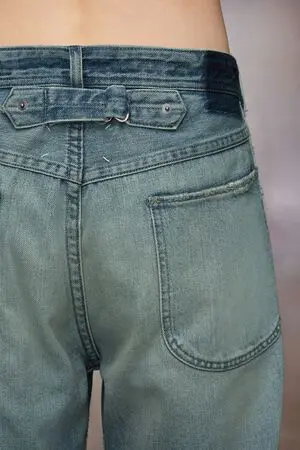 MAISON MARGIELA High-waist Wide-leg Distressed Jeans