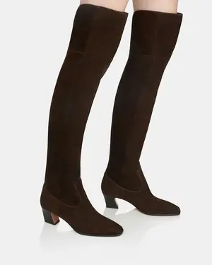 AQUAZZURA 50mm Nomad Square-toe Boots - Brown