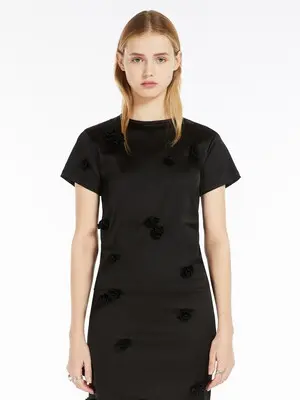 Sportmax Floral Embellished Crewneck T-shirt - Black