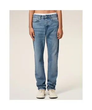 AMI Paris Logo Patch Straight-leg Jeans - Blue