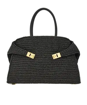 FERRAGAMO Woven Top Handle Handbag