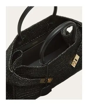 FERRAGAMO Woven Top Handle Handbag