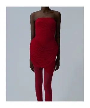 Magda Butrym Draped Strapless Mini Dress