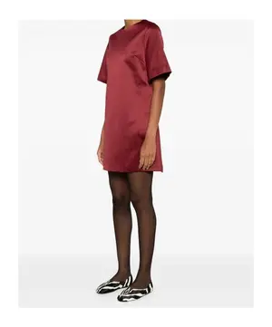 BY MALENE BIRGER Crewneck Short Sleeve Dress - Red
