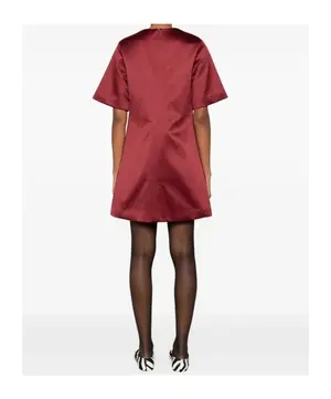 BY MALENE BIRGER Crewneck Short Sleeve Dress - Red