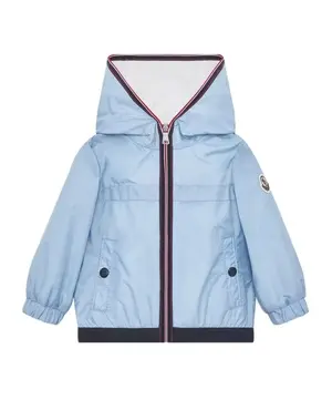 Moncler Hooded Zip-up Rain Jacket - Light Blue