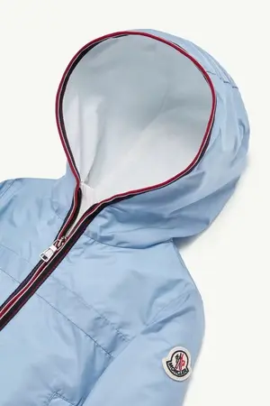 Moncler Hooded Zip-up Rain Jacket - Light Blue