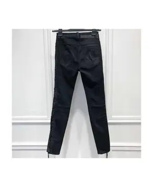 BEN TAVERNITI UNRAVEL PROJECT Side-laced Skinny Jeans - Black