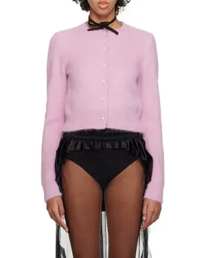 MAISON MARGIELA Cropped Knitted Cardigan - No