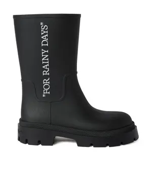 Off-White Printed Round Toe Boots