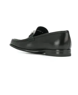 FERRAGAMO Leather Horsebit Loafers - Black