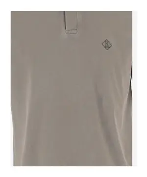 Herno Logo Embroidered Short Sleeved Polo Shirt - Gray