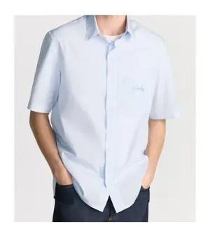Dior Short-sleeved Shirt With Diorling Embroidery - Blue