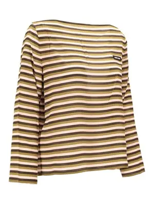 Miu Miu Striped Logo Patch T-shirt - Multi-color