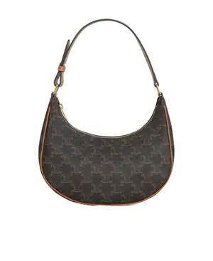 Celine Ava Bag In Triomphe Canvas And Calfskin - Brown