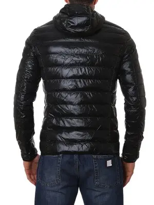 EA7 Quilted Down Jacket With Logo Detail