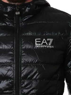 EA7 Quilted Down Jacket With Logo Detail