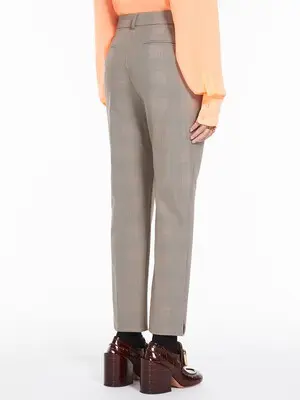 Sportmax Plaid Straight Leg Trousers With Side Slits
