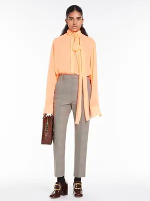 Sportmax Plaid Straight Leg Trousers With Side Slits