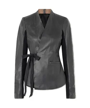 Rick Owens Long Sleeve Leather Jacket