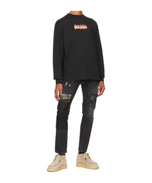 Palm Angels Burning Logo-print Long-sleeve T-shirt