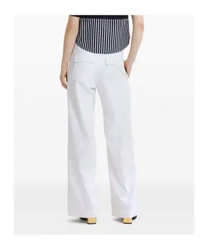 PATOU Straight-leg Gabardine Trousers - White