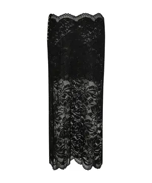 Rabanne High-waist Floral Lace Midi Skirt - Black
