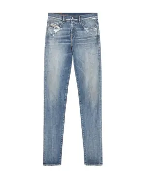 DIESEL® D-strukt Distressed Fitted Jeans - Blue