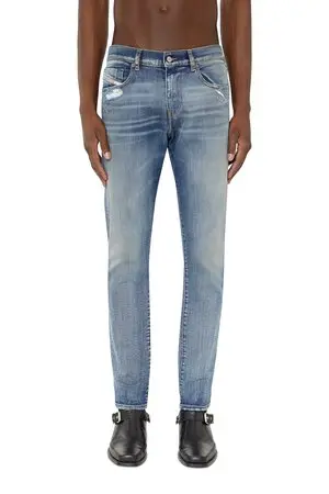 DIESEL® D-strukt Distressed Fitted Jeans - Blue