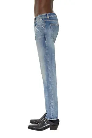 DIESEL® D-strukt Distressed Fitted Jeans - Blue