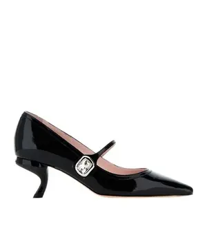 ROGER VIVIER Mary Jane Virgule Pumps With Metal Detail