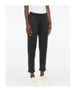 Brunello Cucinelli Drawstring Tapered Sweatpants - Black