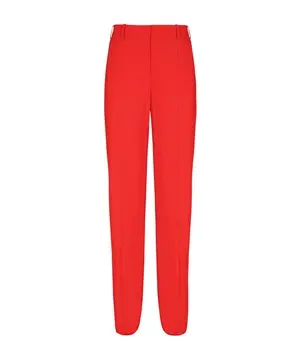 Balmain Crepe Tailored Straight-leg Trousers - Red