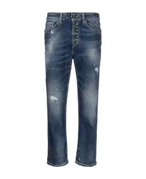 DONDUP Distressed Crop Jeans - Blue