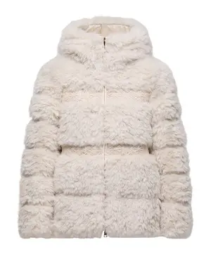 Moncler Verie Teddy Hooded Short Down Jacket
