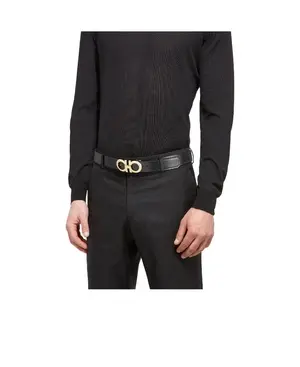 FERRAGAMO Gancini Reversible Belt - Black
