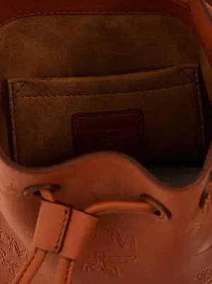 Mcm Dessau Monogram Drawstring Bucket Bag - Brown