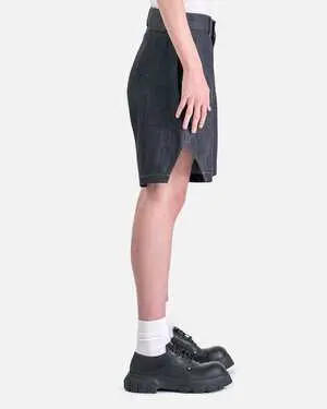 Rick Owens Denim Bermuda Shorts With Side Slits