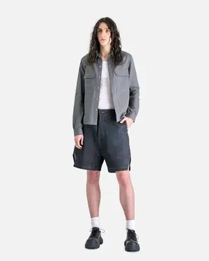 Rick Owens Denim Bermuda Shorts With Side Slits